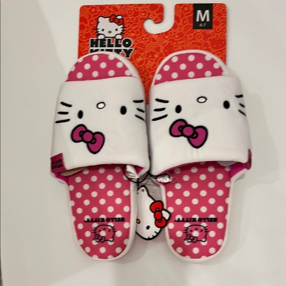 Hello Kitty | Shoes | Hello Kitty Pink And White Polka Dot Slides ...
